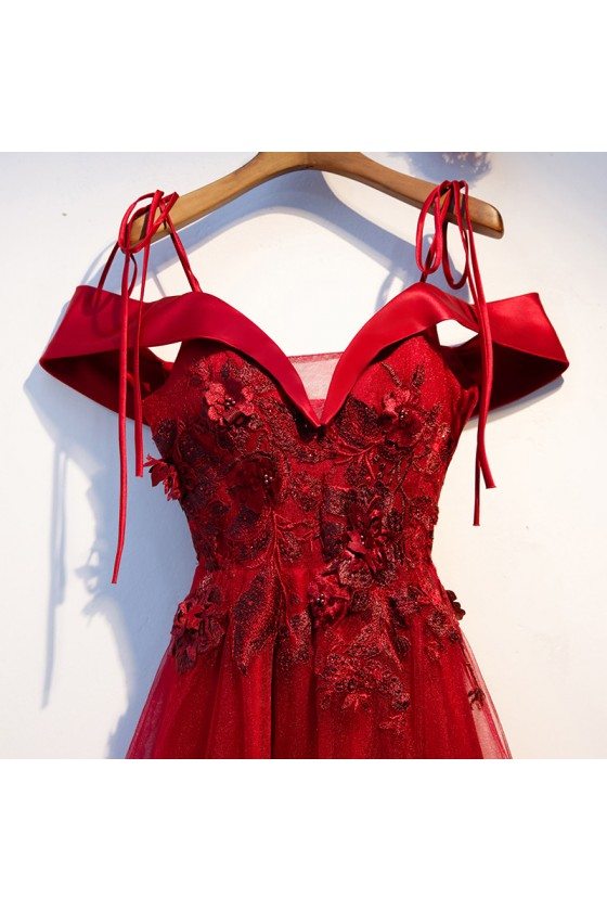 Lace Top Long Aline Prom Dress With Straps - $120.9816 #MYS68085 ...