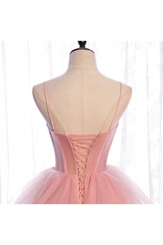 Ruffled Tulle Cute Pink Ballgown Formal Dress with Corset Top - $133. ...