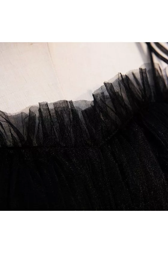 Black Tulle Party Dress Tiered Ruffles with Straps - $111.9816 #MX16047 ...