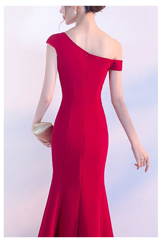 Slim Long Fitted Mermaid Prom Dress With Asymmetrical Shoulder - $73. ...