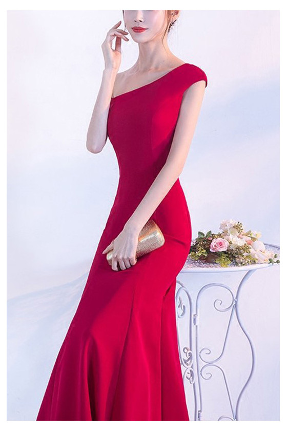 Slim Long Fitted Mermaid Prom Dress With Asymmetrical Shoulder - $73. ...