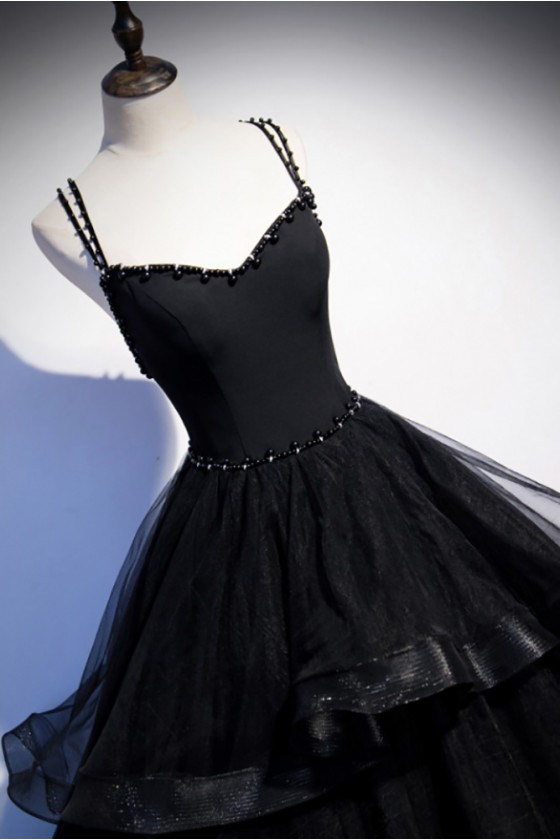 Unique Ruffled Tulle Black Prom Dress For Formal - $151.992 #MS17115 ...