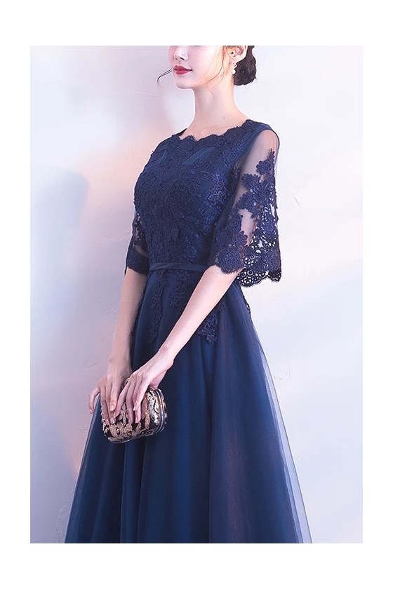 Modest Aline Lace Tulle Party Dress with Sheer Sleeves - $68.9832 # ...