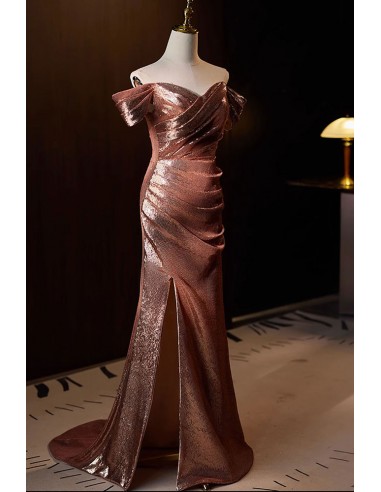 Pleated Mermaid Long Formal Prom Dress with Split Front - $129.992 # ...