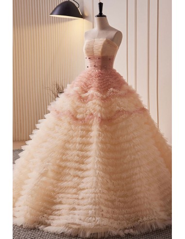 Strapless Ruffled Big Ballgown Prom Dress For Fun - $252.992 #MS18084 ...