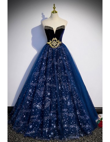 Enchanting Fantasy Blue Ballgown Tulle Prom Dress with Sparkling Bling ...